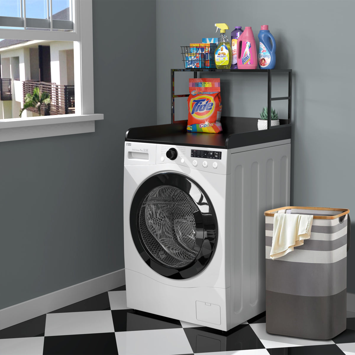 Washer Dryer Countertop Laundry Guard with Laundry Room Shelf for Sing ...