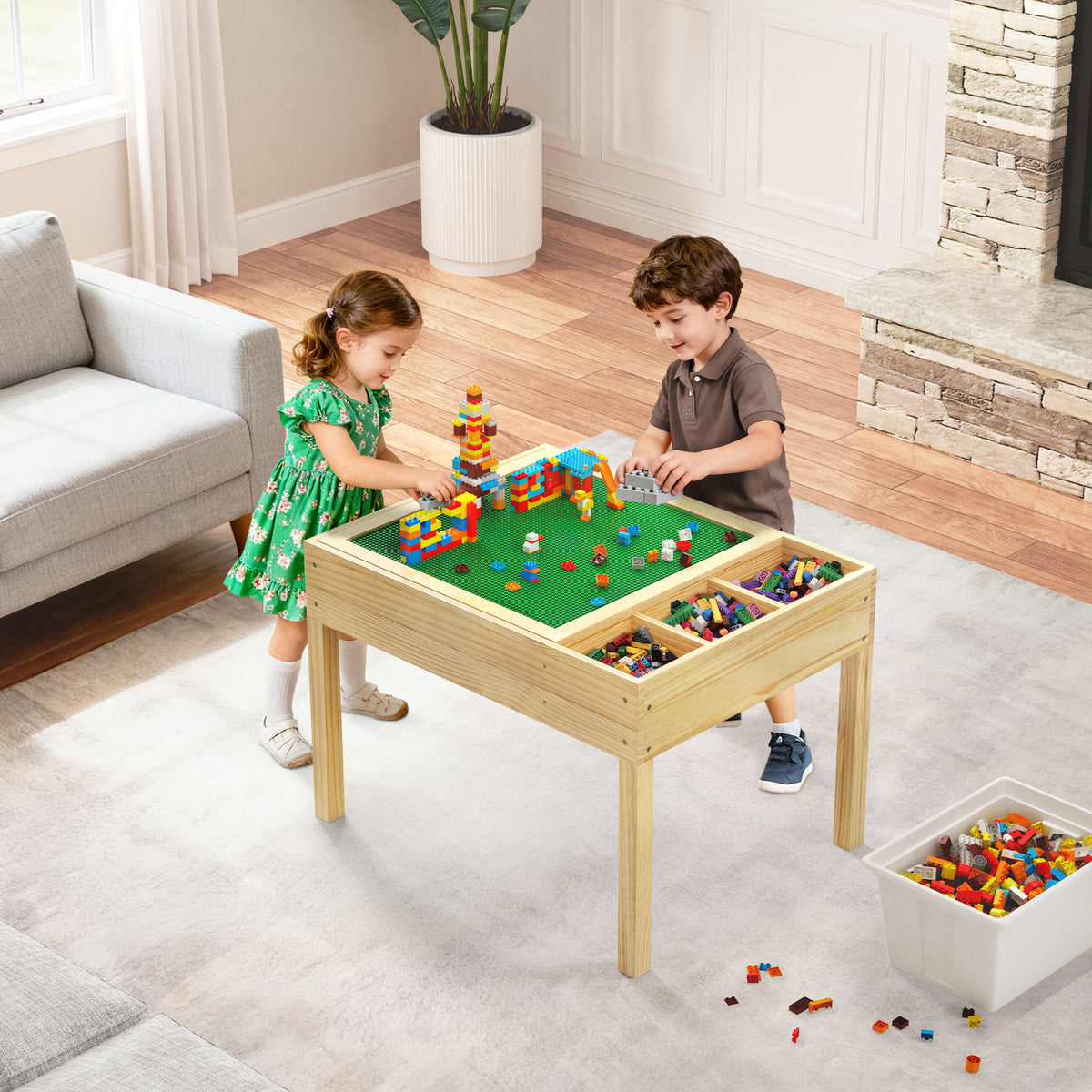 GDLF Light Table for Kids, 3-in-1 Kids Activity Table with Storage, LE ...